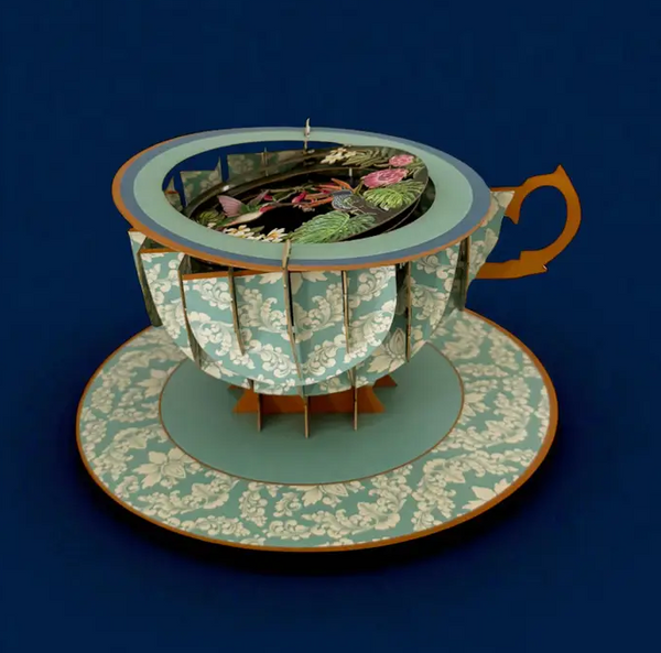 Hummingbird Paradise - A Cup of Tea - Pop-Up Card – Blue Bird Cards